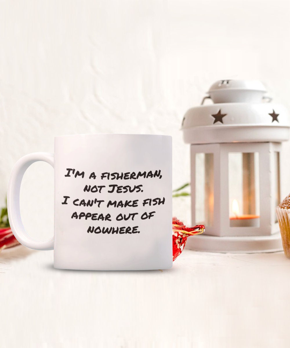 Funny Jesus Fisherman Mug, Funny Christian Fisherman Gift, Christian ...