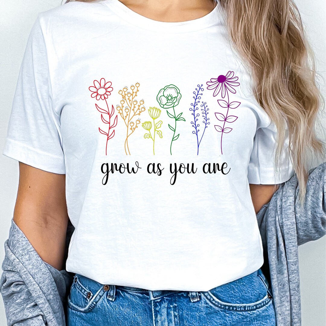 Gay Pride Rainbow Wildflowers Shirt for Pride Month Subtle Pride T ...