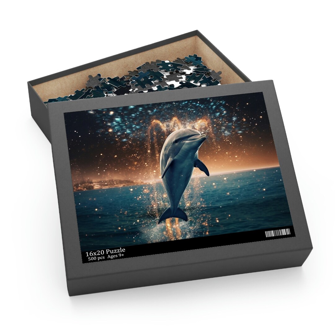 Dolphin Ocean Jigsaw Puzzle, Marine Life, Family Fun, Kids & Adults ...