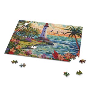 Lighthouse Jigsaw Puzzle - Coastal Dream Lighthouse & Seagulls Jigsaw ...