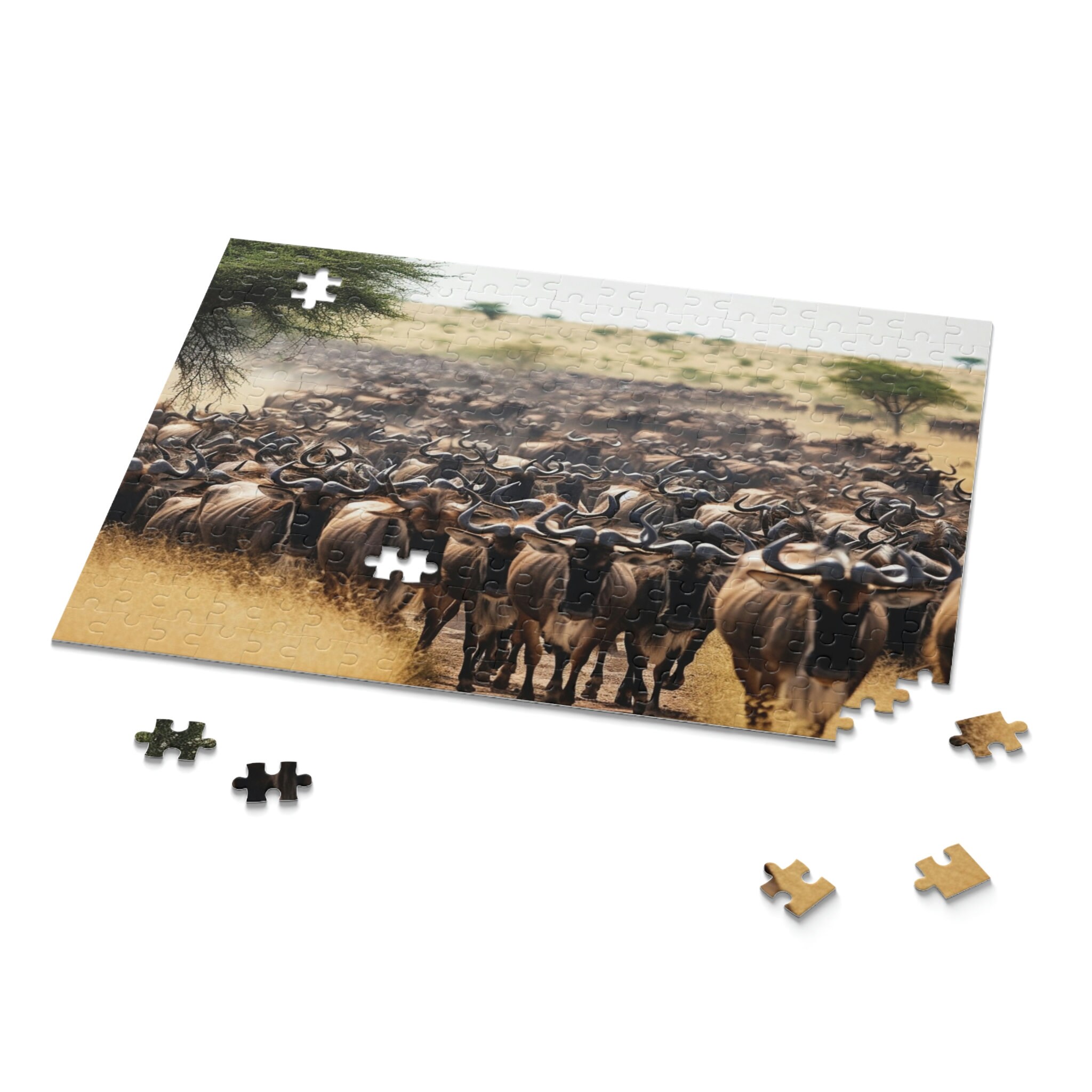 Serengeti Migration Scene Wildebeests Jigsaw Puzzle Engaging Activity ...