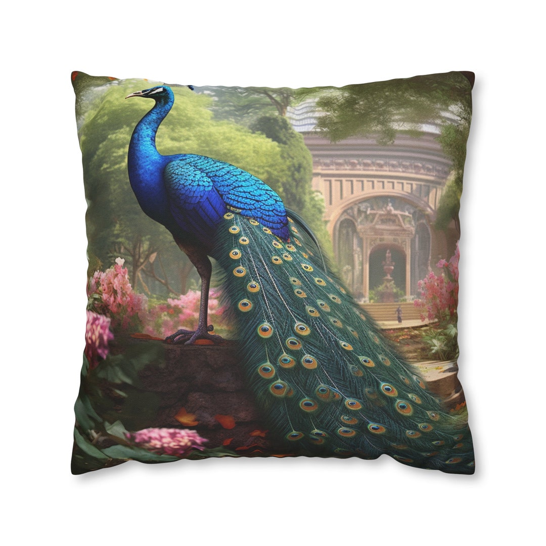 Exquisite Royal Peacock Decorative Pillow Case, Colorful Home Decor ...