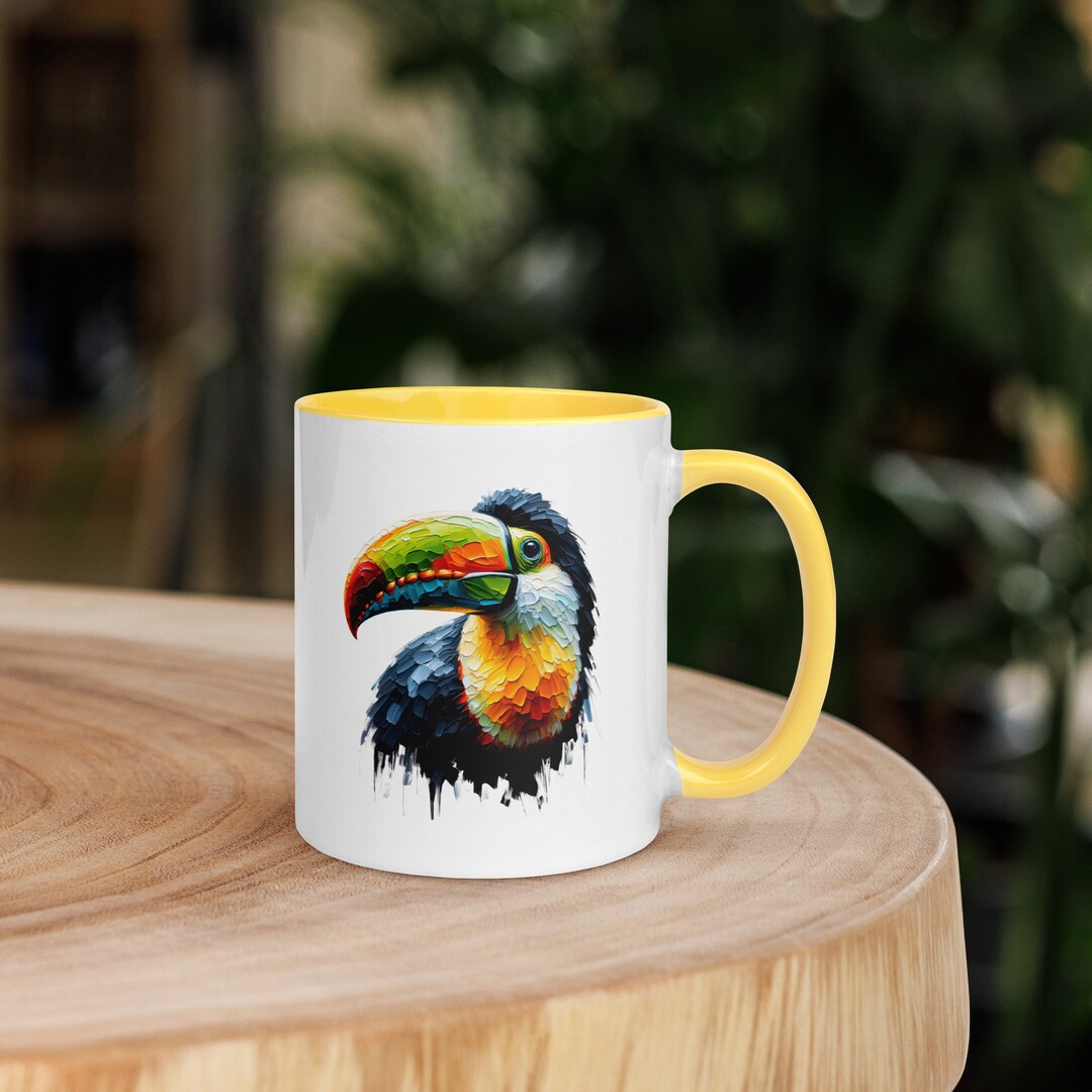 Toucan Mug, Colorful Bird Art Cup, Tropical Kitchenware, Unique ...