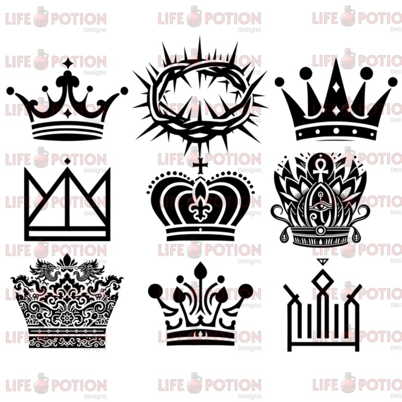 Royal Crown SVG Bundle 3, 56 Monograms Templates in SVG and PNG Format ...