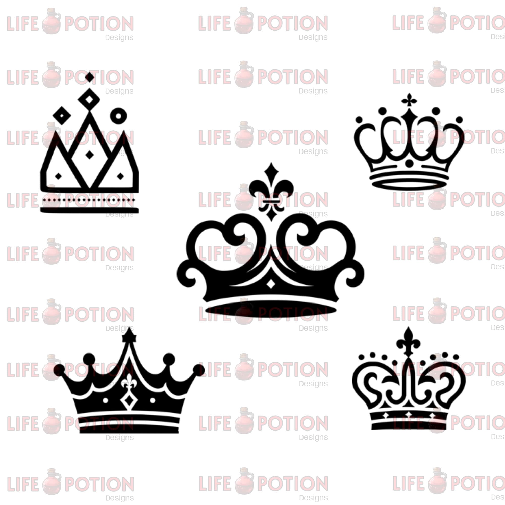 Royal Crown SVG Bundle 3, 56 Monograms Templates in SVG and PNG Format ...
