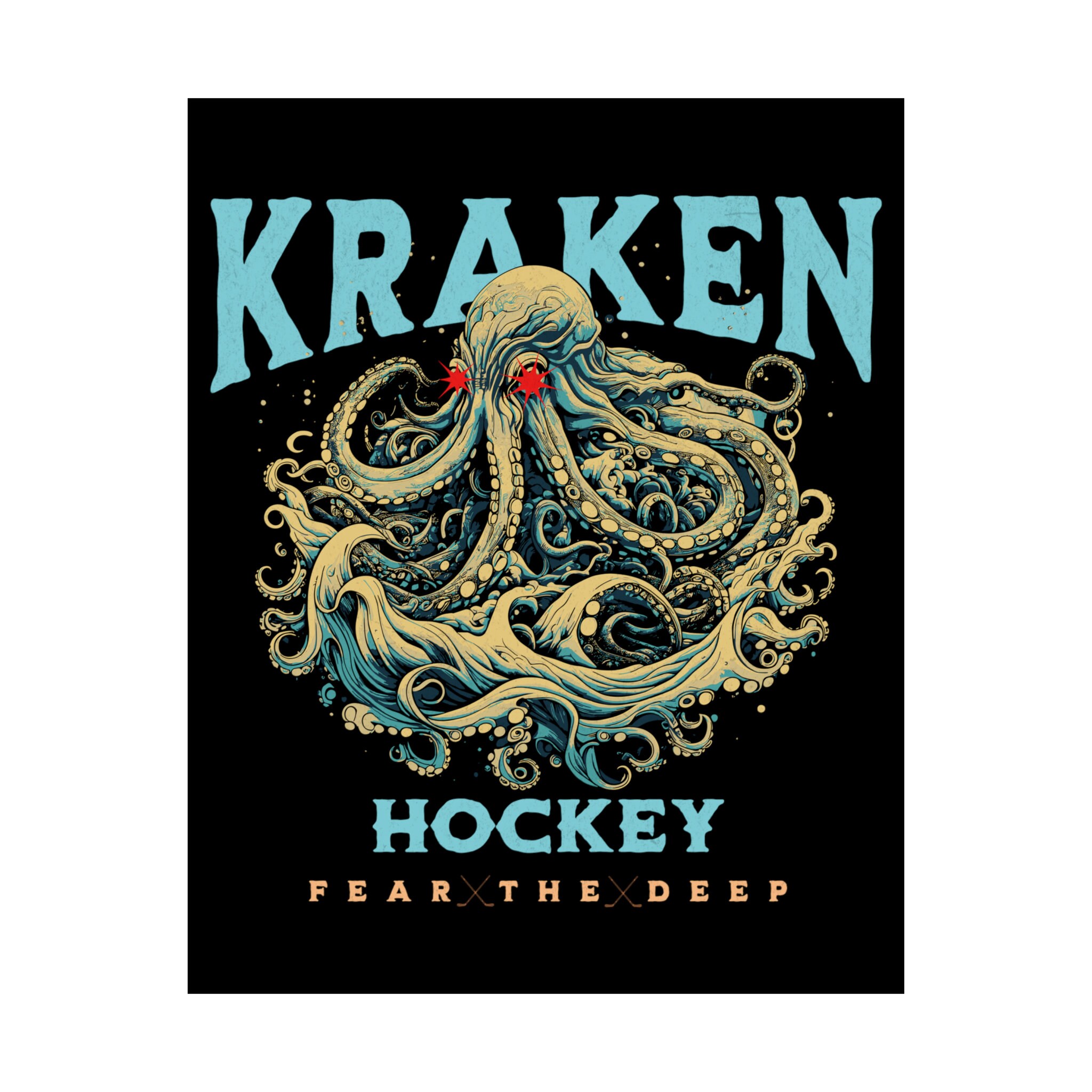 Seattle Kraken Poster Wall Art for Home Decor Custom Kraken Poster ...