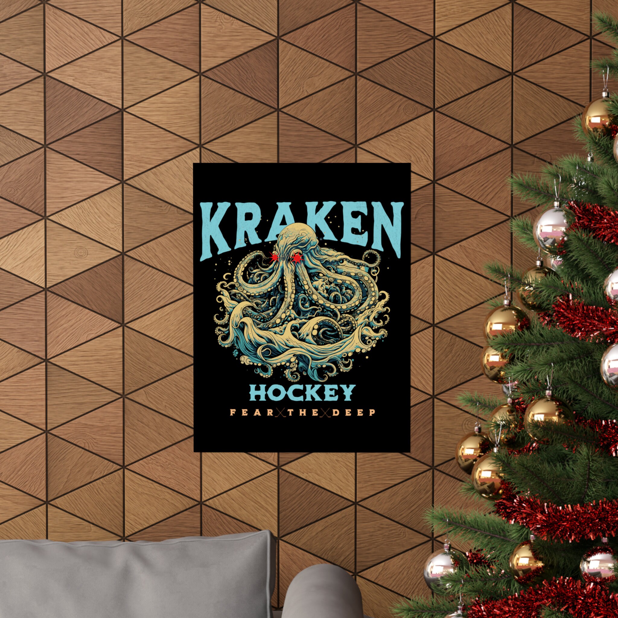 Seattle Kraken Poster Wall Art for Home Decor Custom Kraken Poster ...