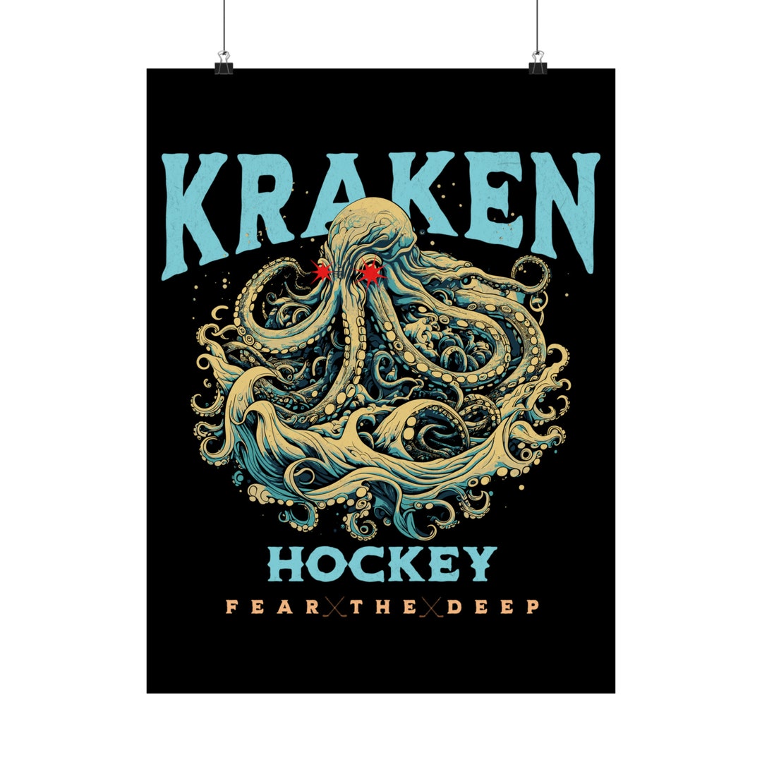 Seattle Kraken Poster Wall Art for Home Decor Custom Kraken Poster ...