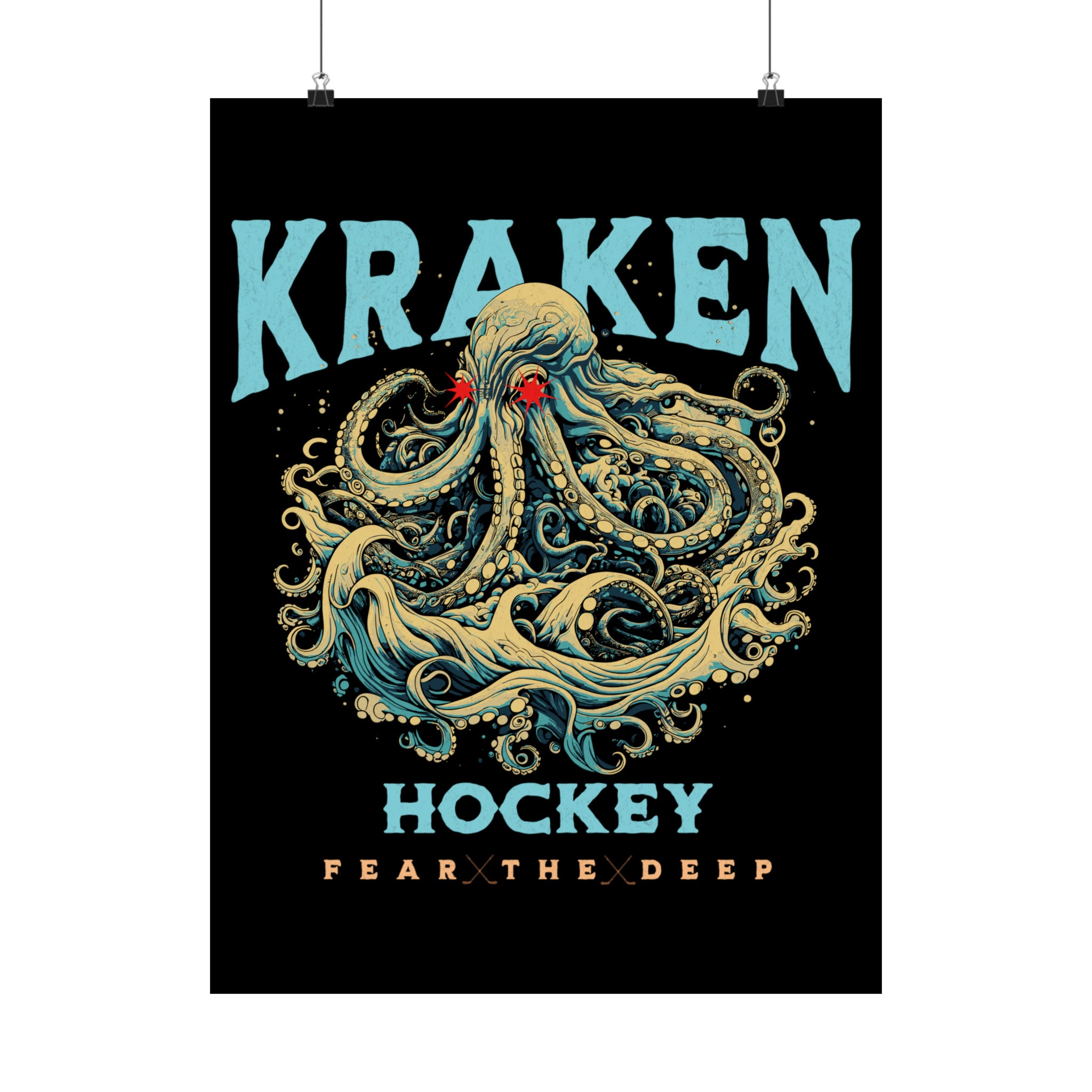 Seattle Kraken Poster Wall Art for Home Decor Custom Kraken Poster ...