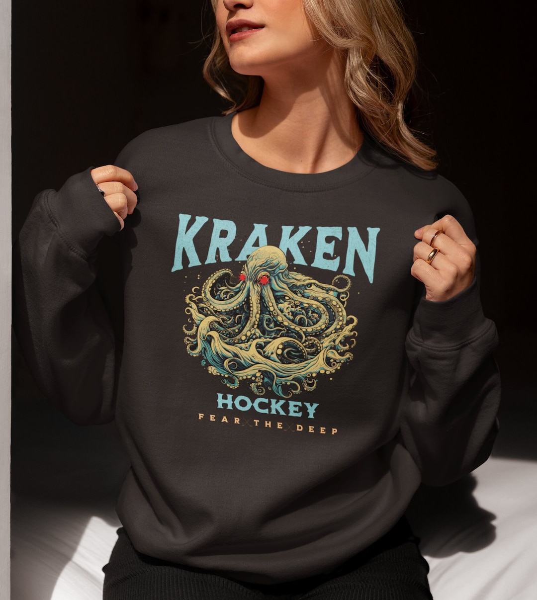 Seattle Kraken Sweater Crewneck Kraken Unisex Sweatshirt Softsyle Bf ...