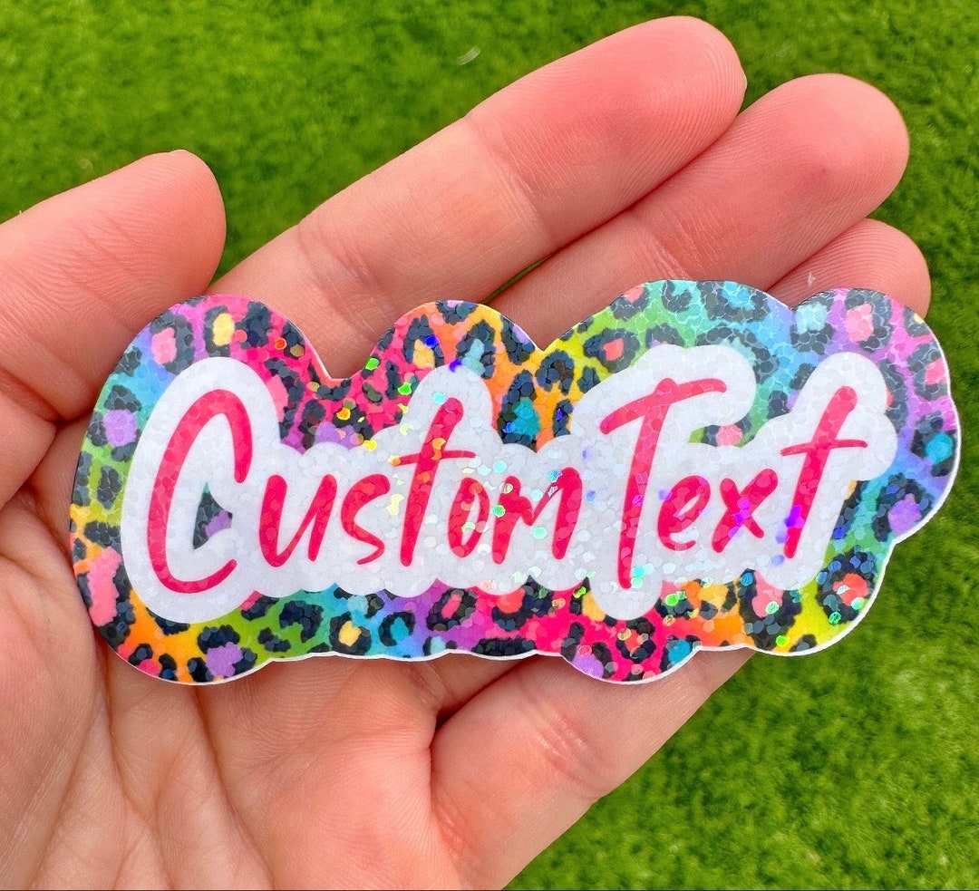 Custom Name Cheetah Sticker/animal Print/90s Y2k, Holographic/water ...