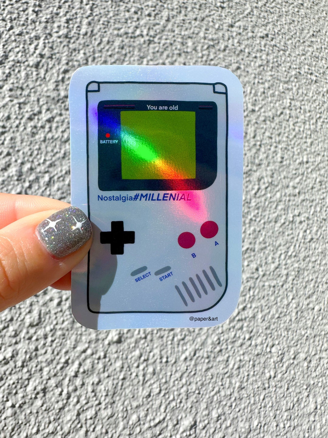 Game Holographic Sticker/nostalgia, 90s, Millenial Sticker/y2k Sticker ...