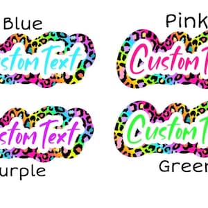 Custom Name Cheetah Sticker/animal Print/90s Y2k, Holographic/water ...