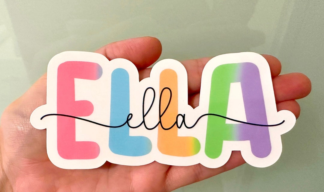 Custom Name Colorful Rainbow Sticker/personalized Sticker/ Vinyl/ Die ...
