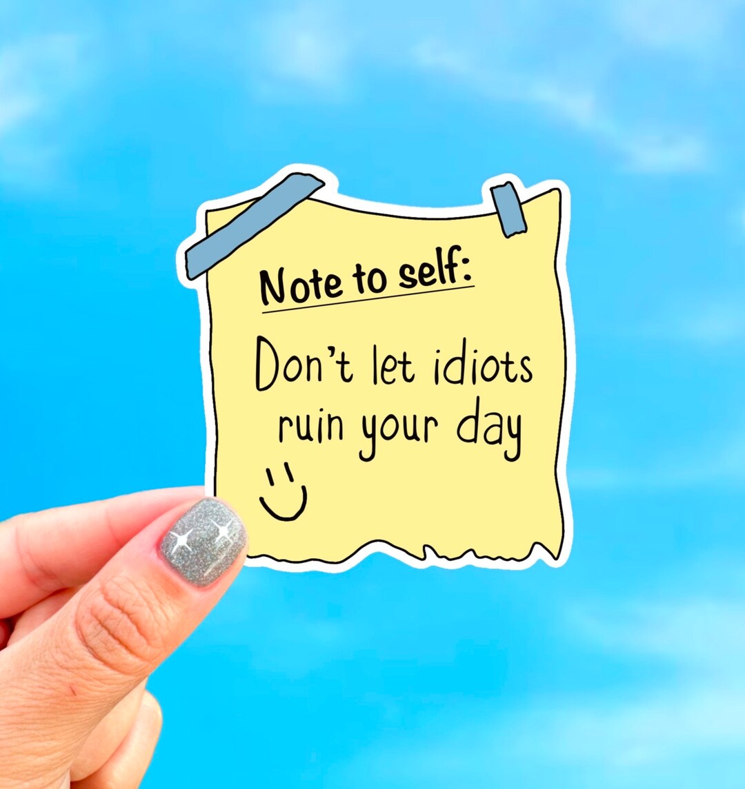 Sticky Note Sticker/quote Sticker/water Resistant Sticker/water Bottle ...