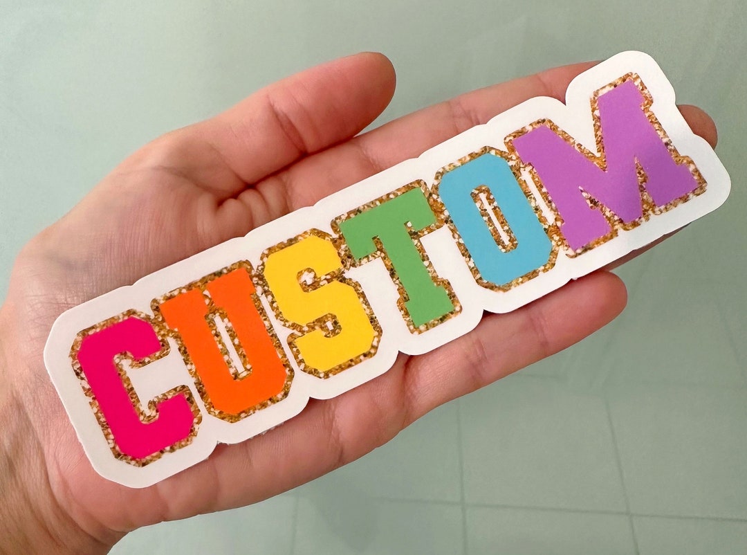 Custom Name Chenille Patch Style Sticker/varsity/90s,y2k,millenial ...