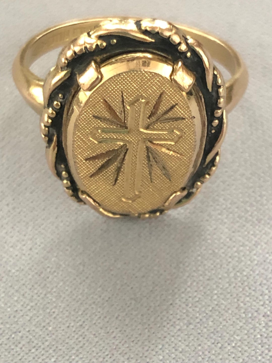 Vintage 10K Gold-filled Clark & Coombs Cross Ring - Etsy