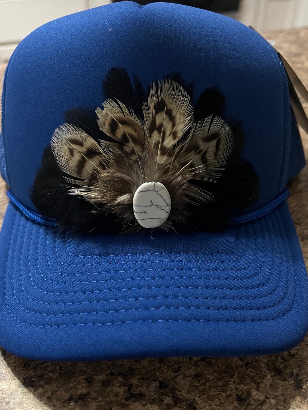 Royal Blue Feather Trucker Hat - Etsy