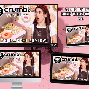 Crumbl Cookie Review Thumbnail Template, Editable Youtube Thumbnail ...
