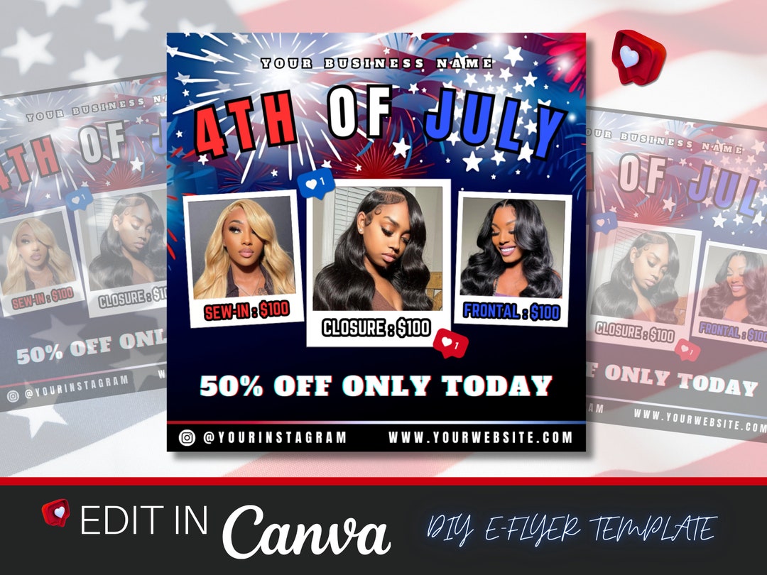 4th of July Sales Flyer, July Specials, 4th of July Flyer, DIY July ...
