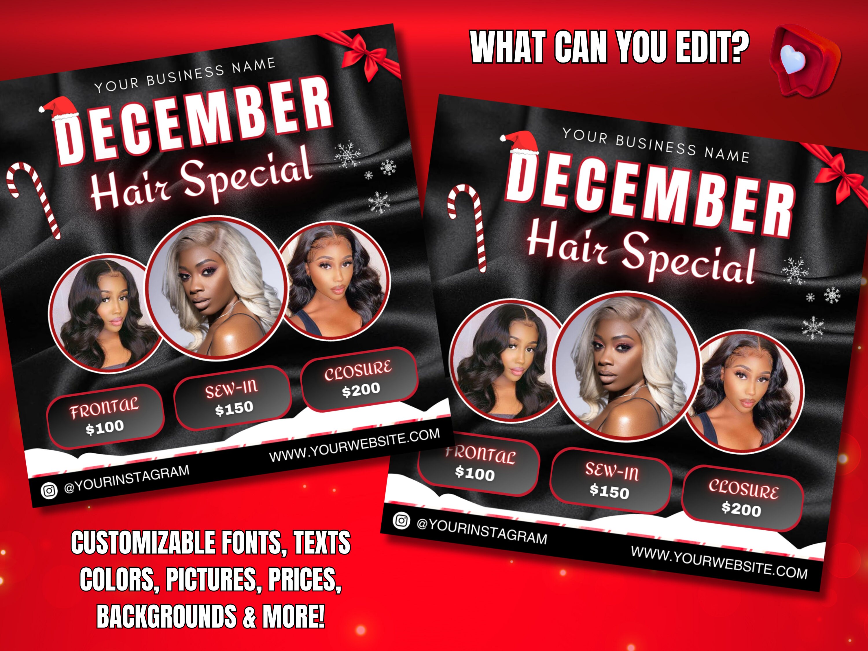 December Hair Specials, Christmas Hair Specials, Wig Install Special ...