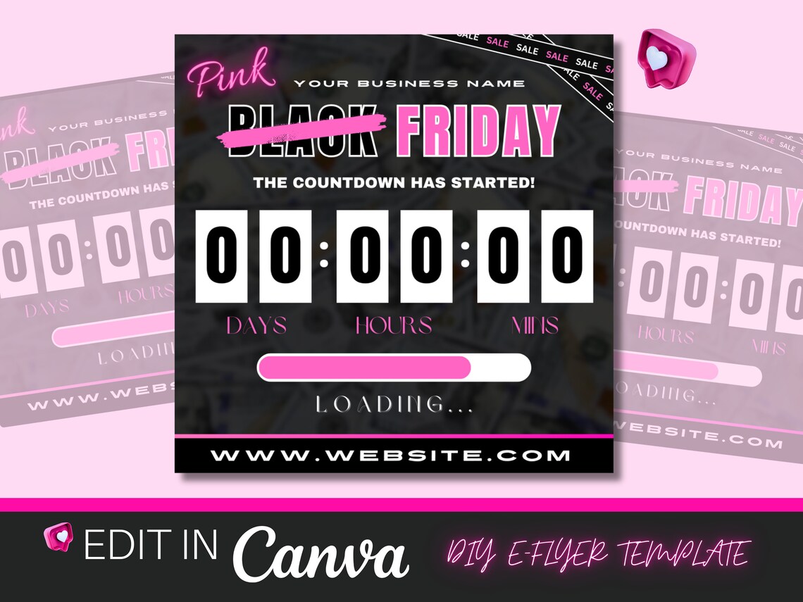 Pink Friday Flyer, Black Friday Sale, Pink Friday Template, Flash Sale ...