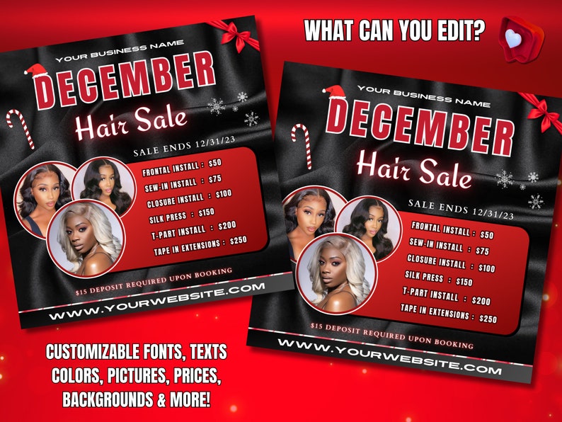 December Hair Sale Flyer, Hair Specials, Hair Flyer, Braid Flyer ...
