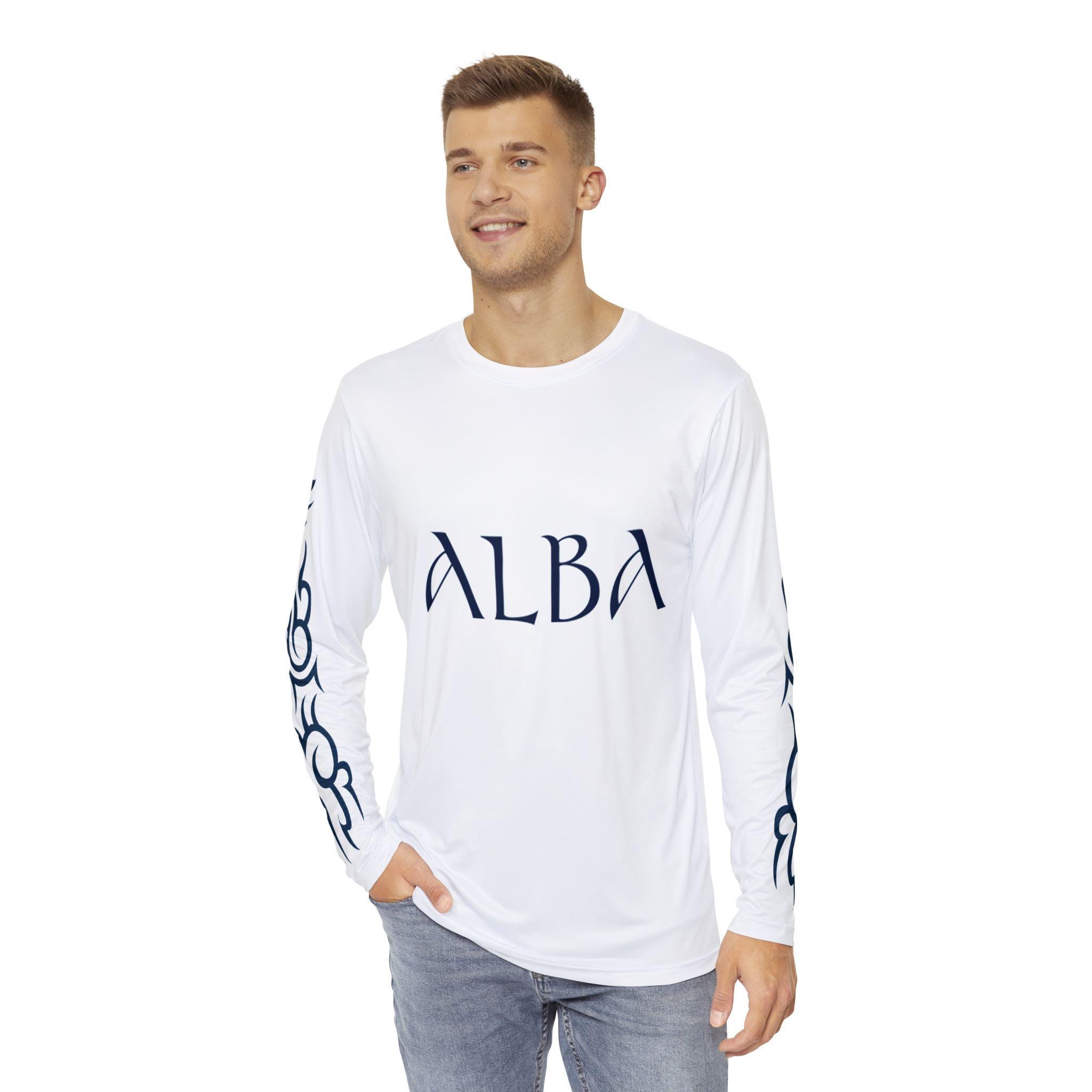 Alba Celtic Shirt With Navy Blue Woad Sleeve Design – Vintage Gaelic ...