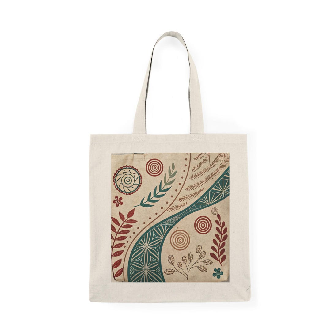 Taino Ethnic Design Tote Bag: Natural Cotton Canvas, Reusable Shopping ...