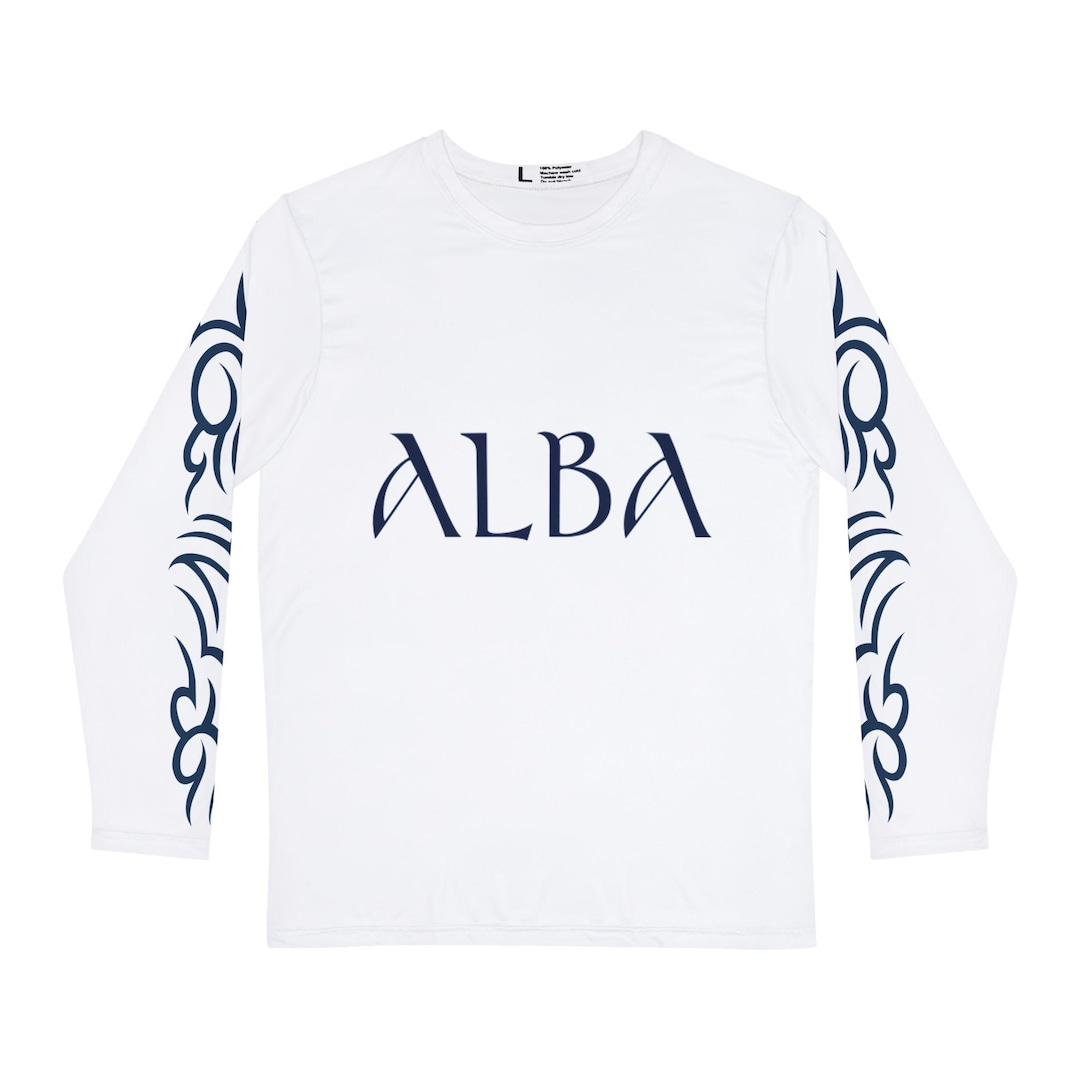 Alba Celtic Shirt With Navy Blue Woad Sleeve Design – Vintage Gaelic ...