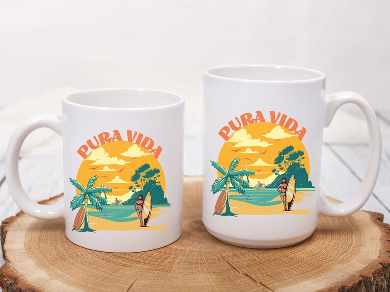 Cute Summer Coffee Mug, Costa Rica Beach Life, Travel and Vacation Gift ...