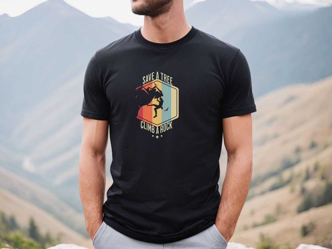 Retro Rock Climbing Shirt for Outdoor and Indoor Climbers, Gift for ...