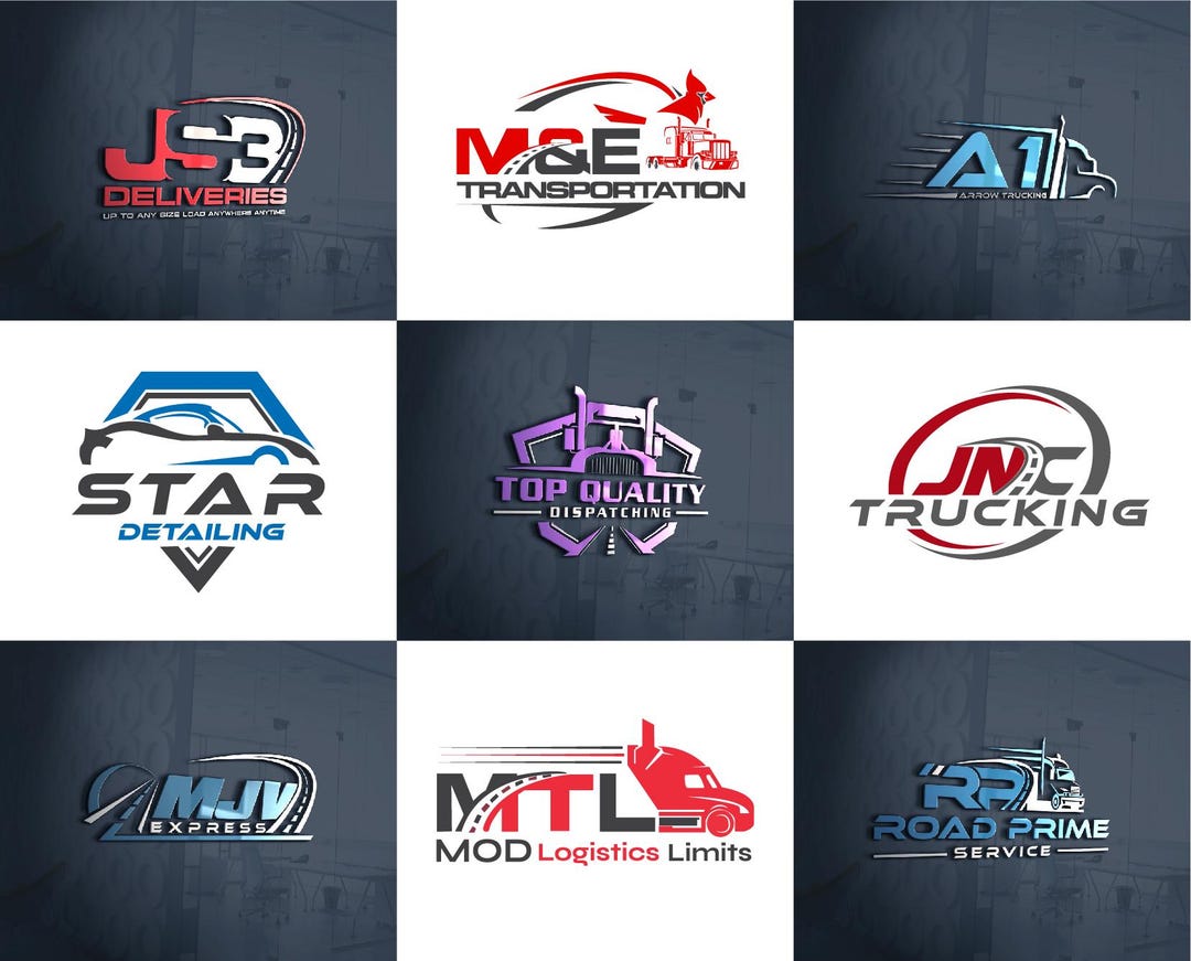 Custom Truck Logo DIY Logo Design Blue Trucking Logo Logistics Logo ...