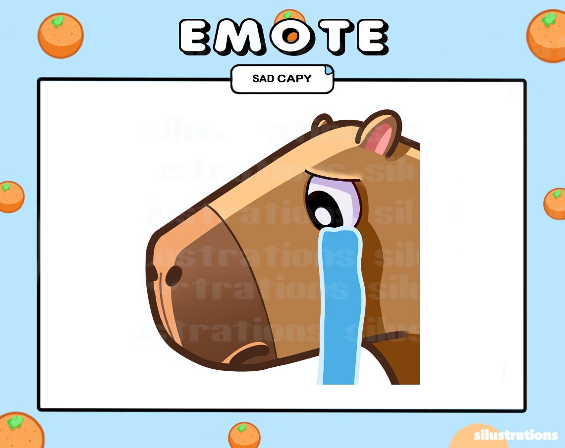 Sad Capybara Capybara Crying Emote for Twitch, Discord and Youtube Stream Assets, Kawaii Cute ...