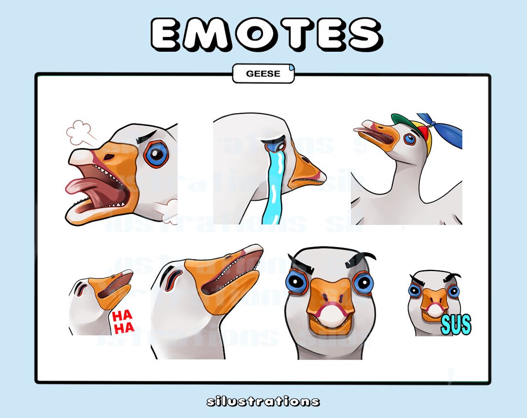 Cute Funny Hilarious Goose Emote Set Bundle for Twitch Streamers ...