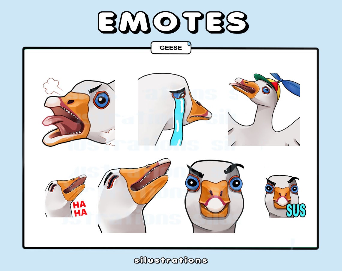 Cute Funny Hilarious Goose Emote Set Bundle for Twitch Streamers ...