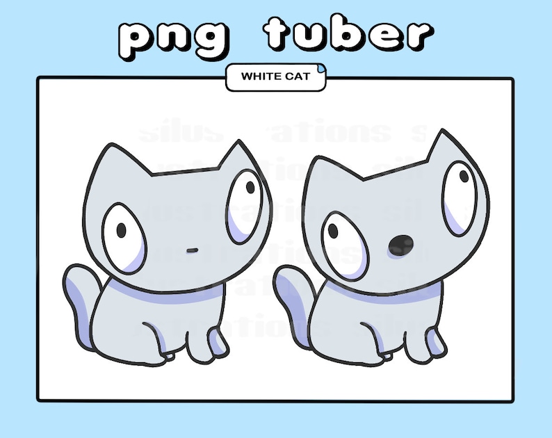 Pngtuber - White Cat | Chibi | Cute | Cat Tuber | Twitch | Youtube ...