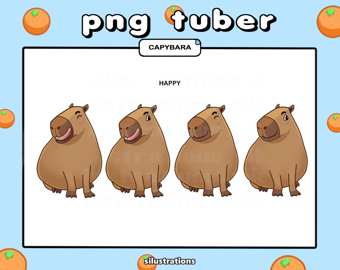 Pngtuber - Capybara | 4 EXPRESSIONS | Cute | Kawaii | Twitch | Youtube ...