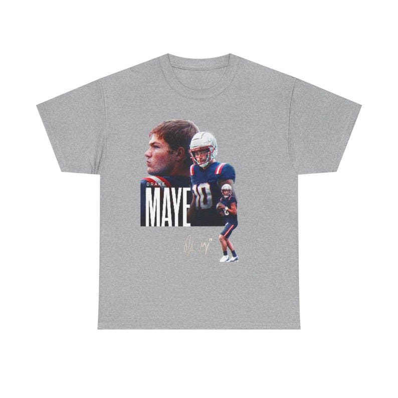 Drake Maye New England Patriots T-shirt Graphic Autograph Edition ...