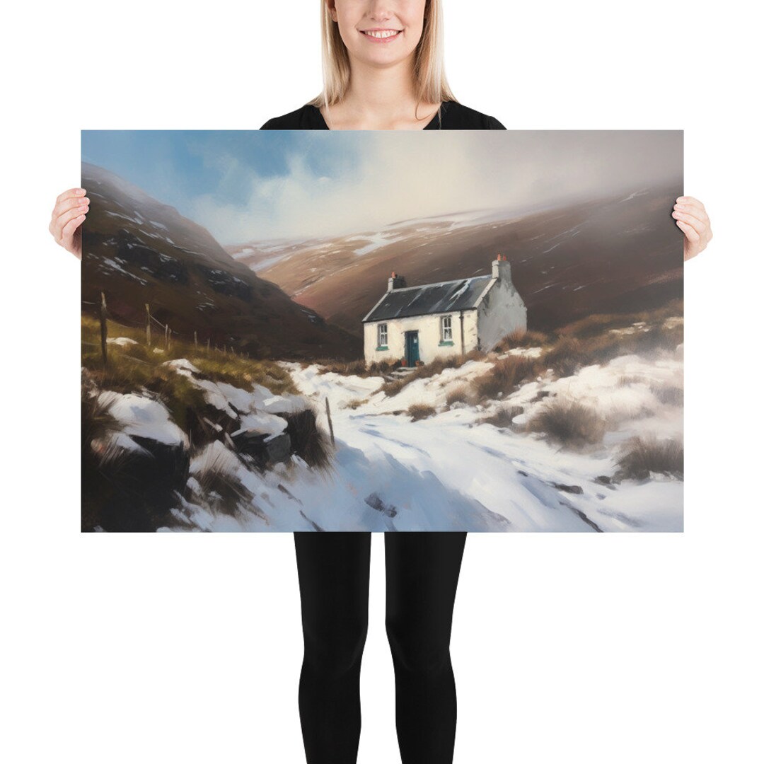 Snow on an Irish Cottage - Irish Print - Ireland Landscape Print ...