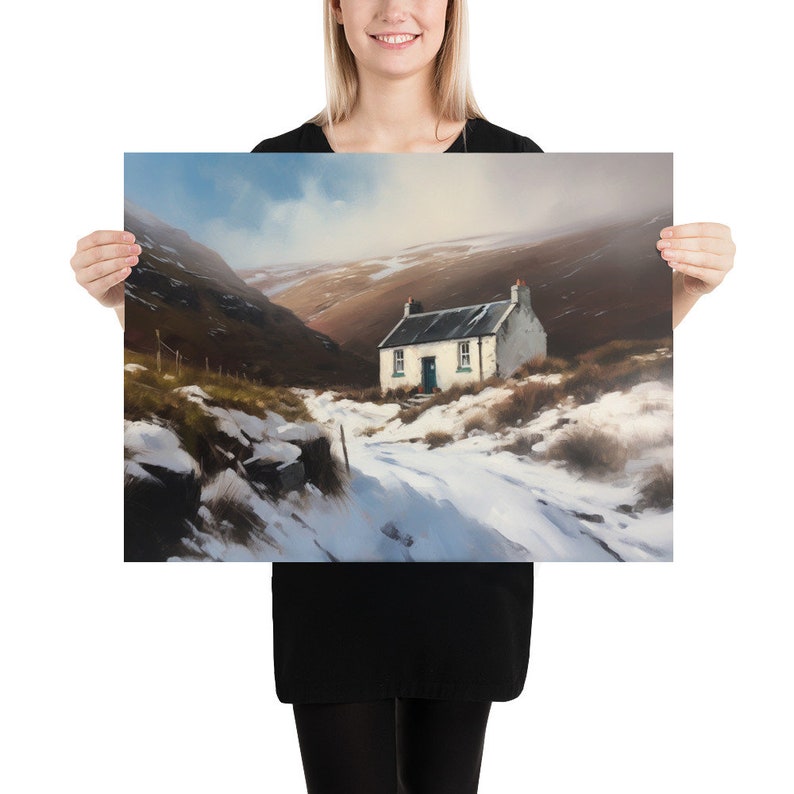 Snow on an Irish Cottage Irish Print Ireland Landscape Print Irish Art ...