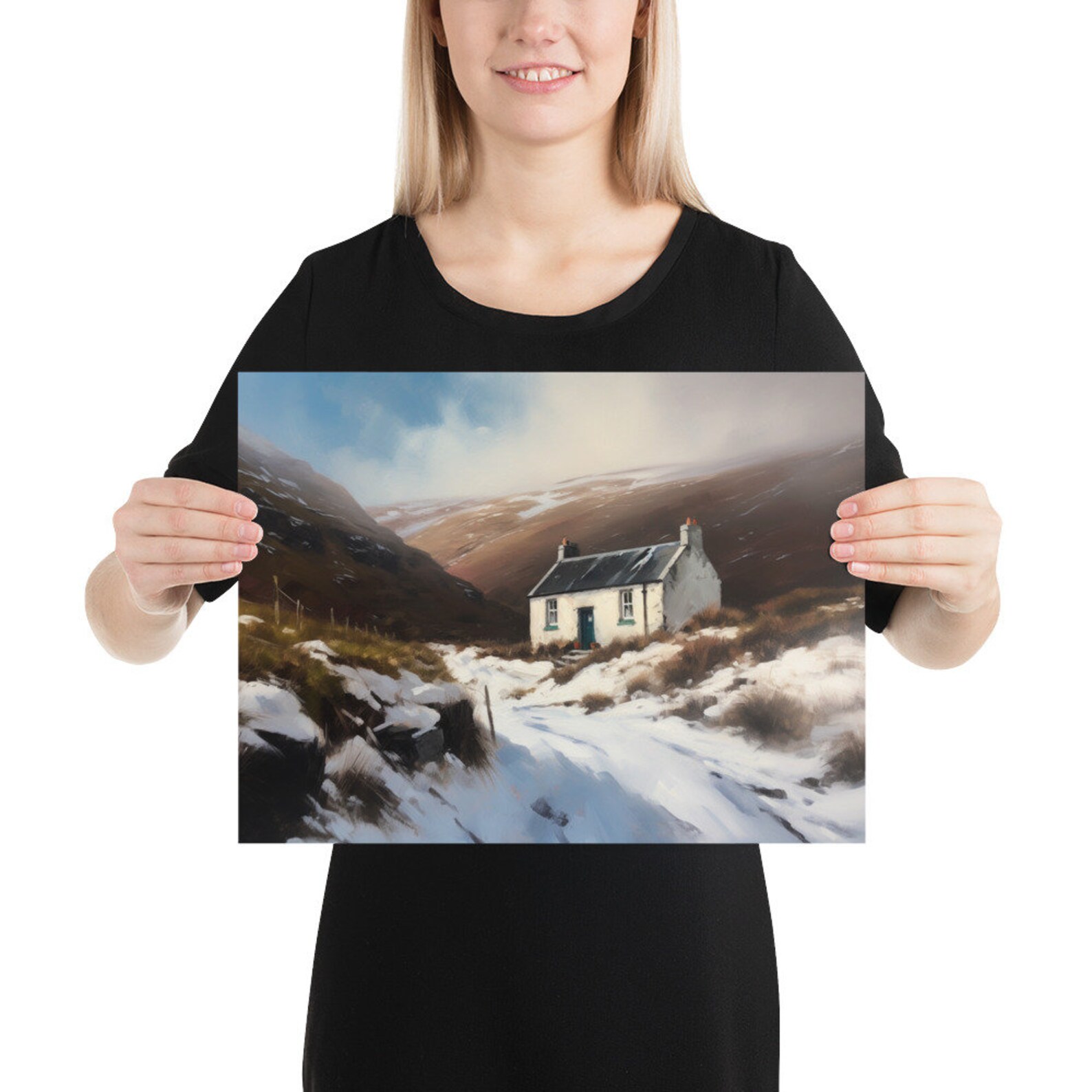 Snow on an Irish Cottage - Irish Print - Ireland Landscape Print ...