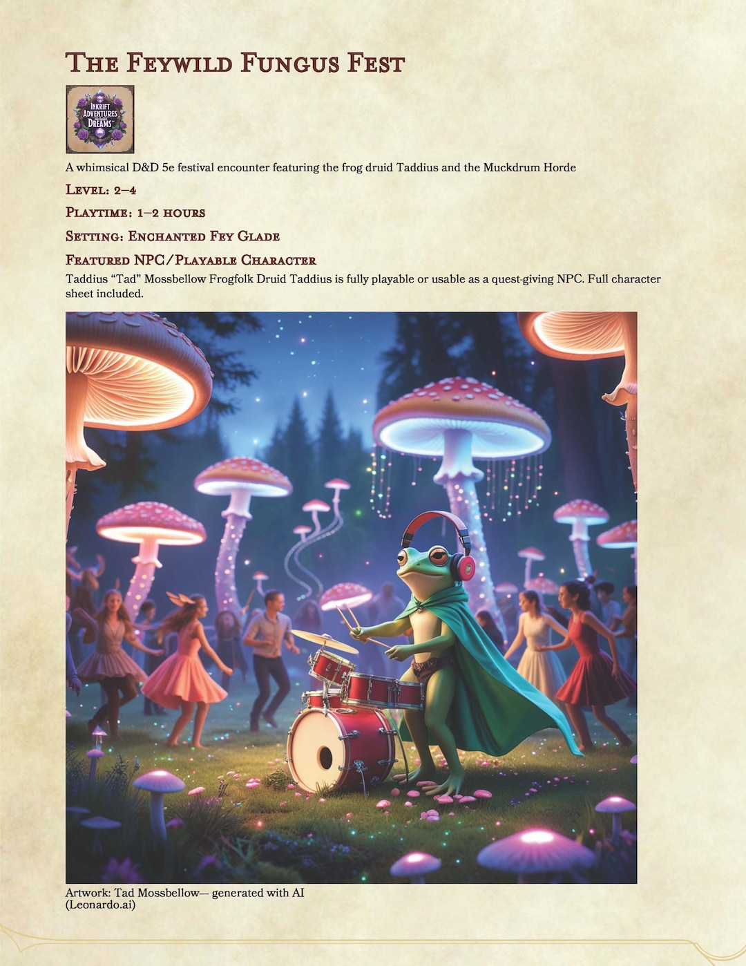 D&D Subclass: Froglin Druid (circle of the Rhythmroot), DND PC Frogfolk ...