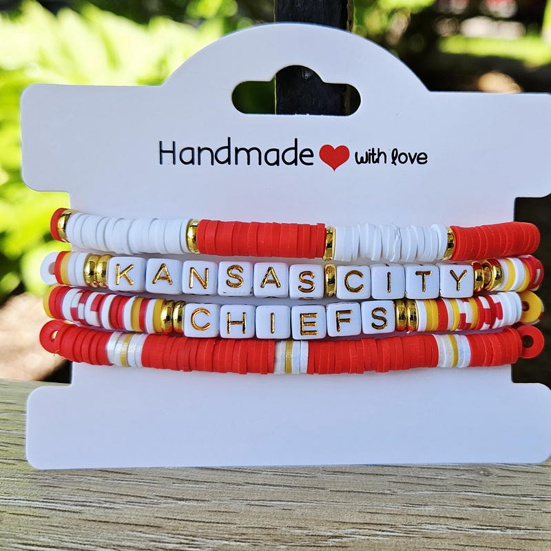 Clay Bead Kc Chiefs Bracelet - Etsy