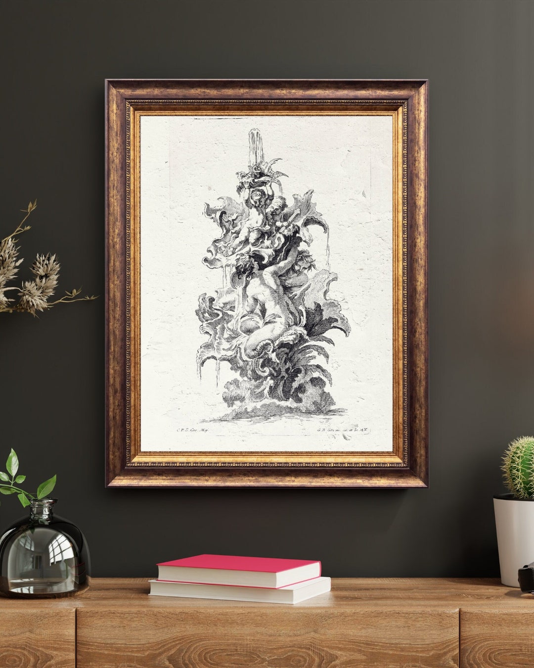 1800s Rococo Engraving Art Print Museum Grade - Etsy