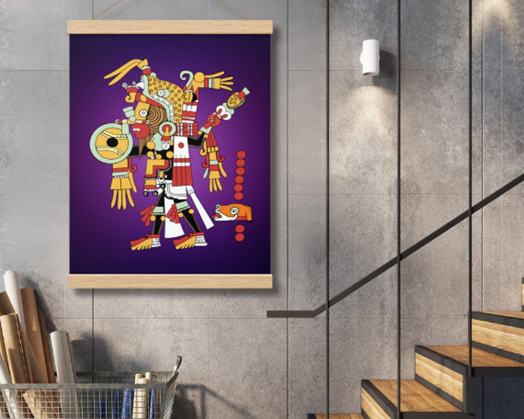Aztec Mexican God Poster With Hangers Mexican Gods Wall Art - Etsy