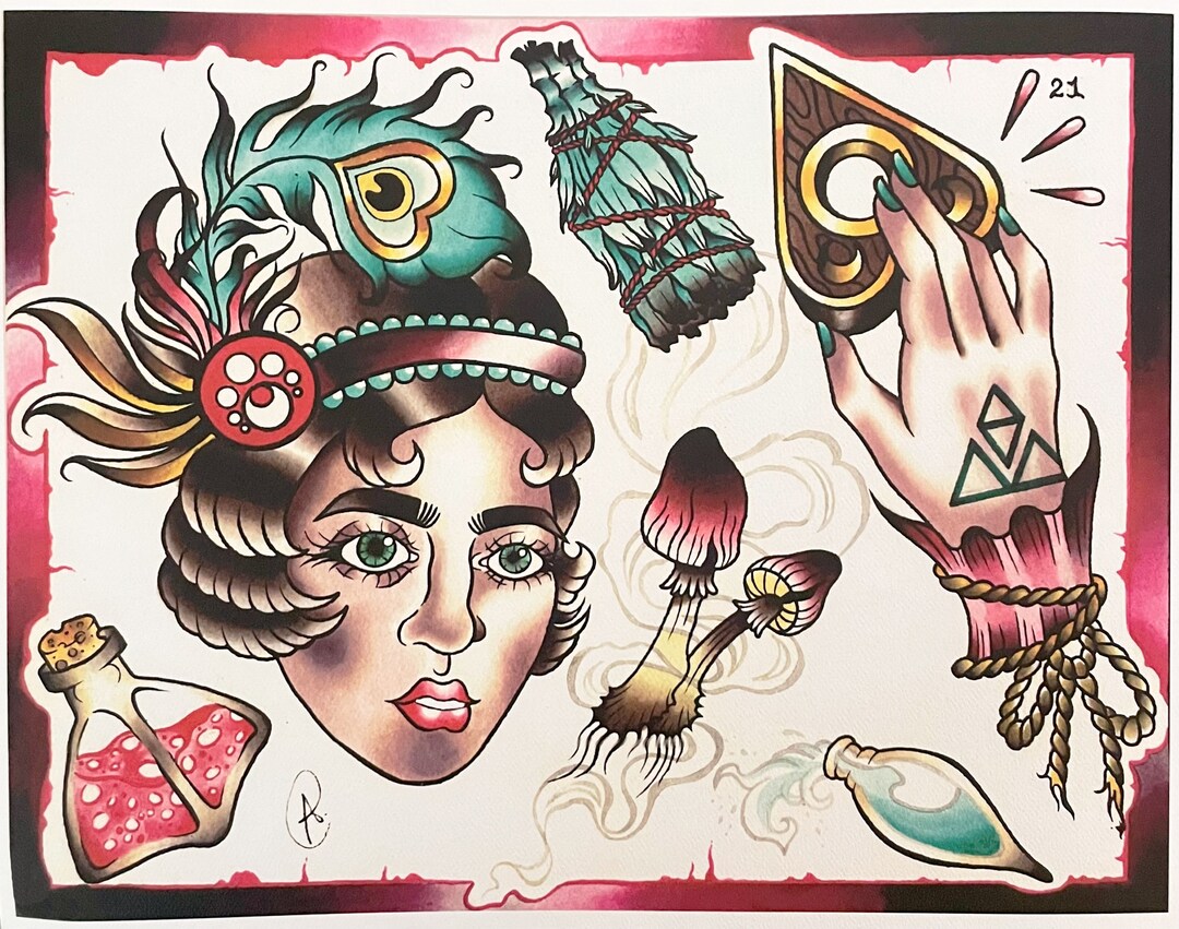 Red Traditional Tattoo Style Art Print By Queertooer Etsy red-traditional-tattoo-style-art-print-by-queertooer-etsy