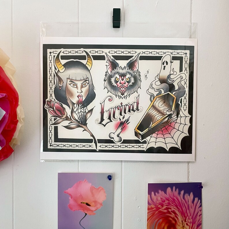 Grind Traditional Tattoo Style Art Print by Queertooer - Etsy