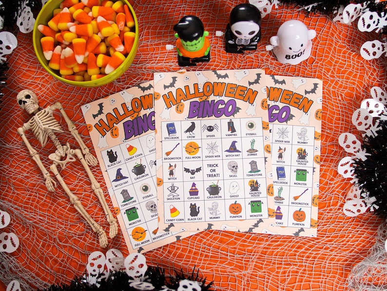 Halloween Bingo Game Printable Activity for Kids for Adults Party With ...