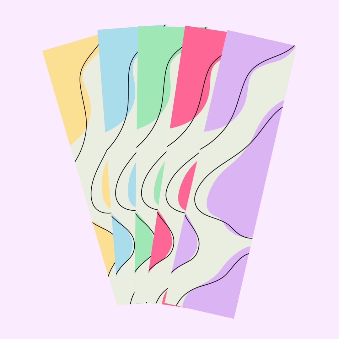 Pastel Bookmarks 5 Pc Printable - Etsy